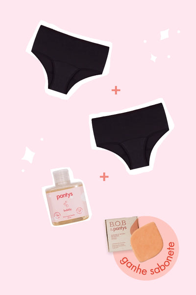 Kit Menstruação: Calcinha Absorvente, Necessaire e mais– pantys