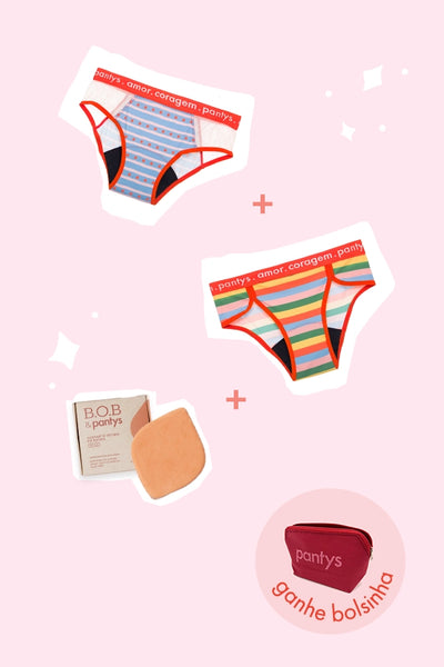Kit Menstruação: Calcinha Absorvente, Necessaire e mais– pantys